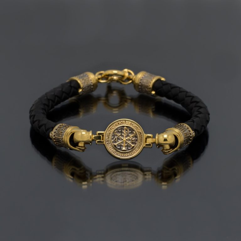 Браслет «Гайтан с Хризмой в золочении» | Кустодия-творческая мастерская